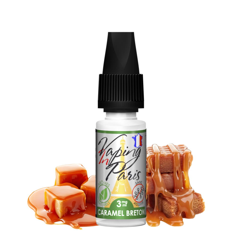 Caramel Breton Vape Juice Vaping in Paris E-Liquid (0mg, 3mg, 6mg ...